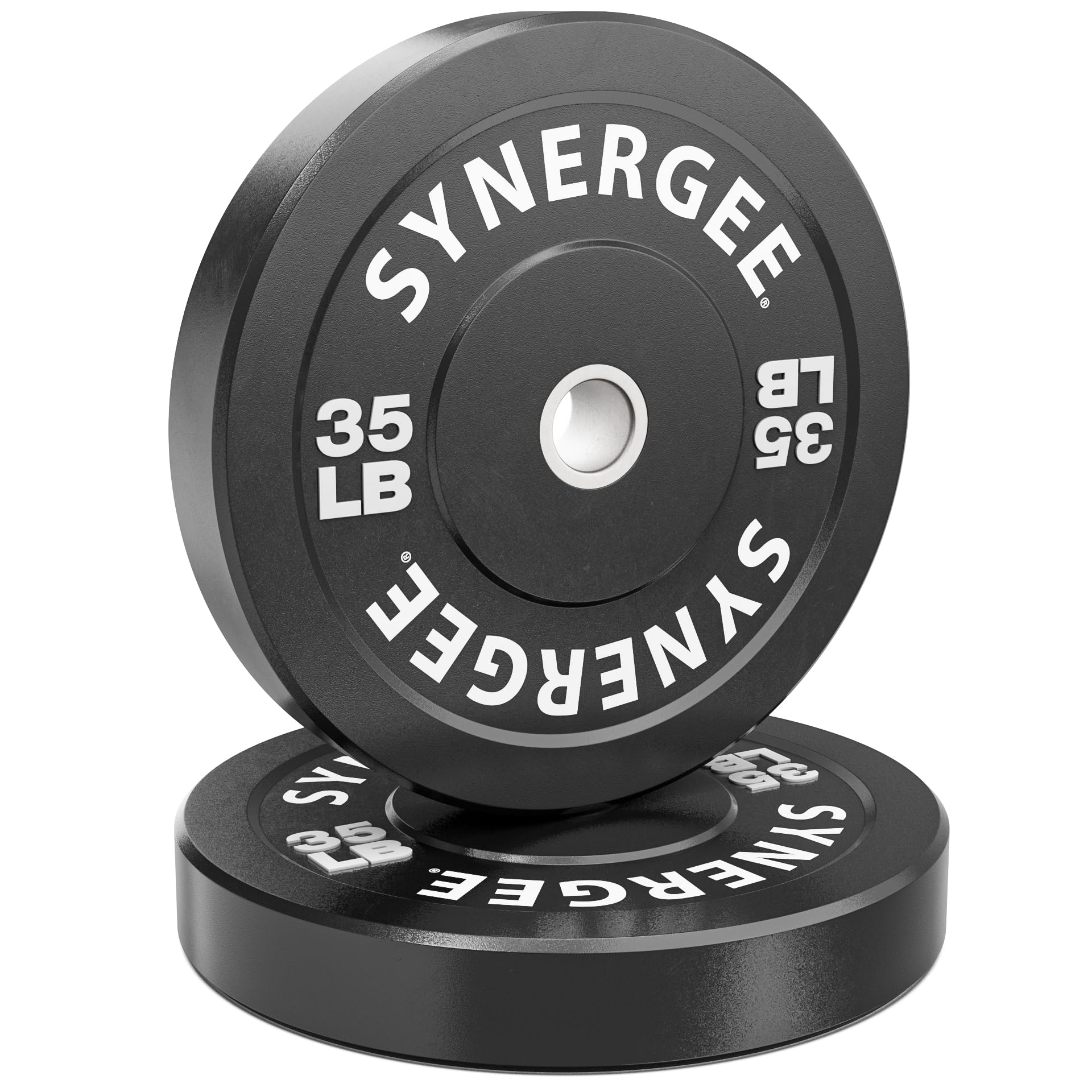 Synergee Bumper Plates – Durable Olympic Weight Plates, Low-Bounce Rubber for Strength Training, Powerlifting, and Functional Workouts.