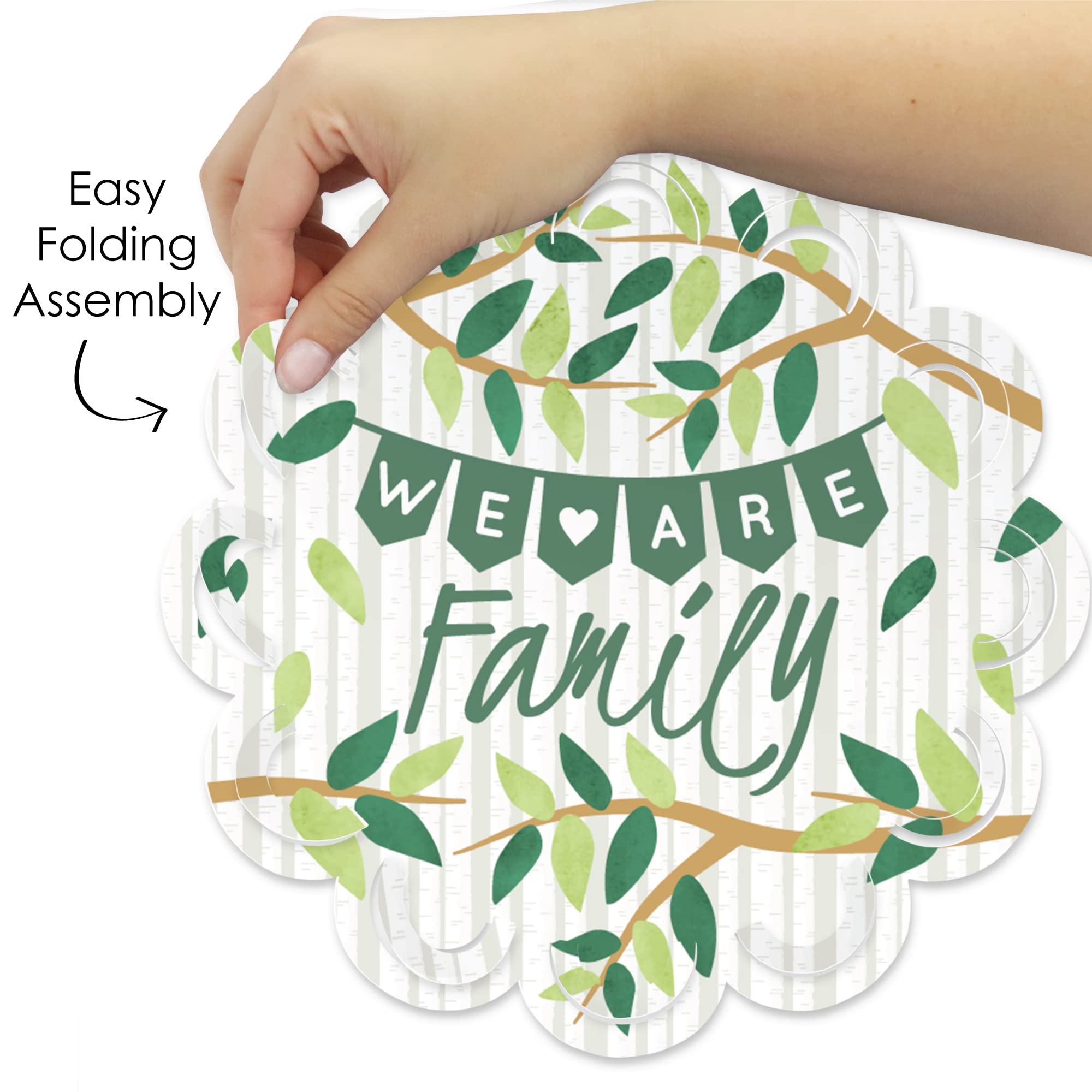 Big Dot of Happiness Family Tree Reunion - Family Gathering Party Round Table Decorations - Paper Chargers - Place Setting For 12