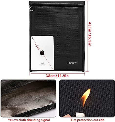 Faraday Bag for Laptops (20 x 15 inches), Faraday Cage, Faraday Bags for Phones & Key Fobs, Fireproof & Water Resistant Bag, Anti-Theft Pouch, Anti-Hacking Case Blocker (Black)