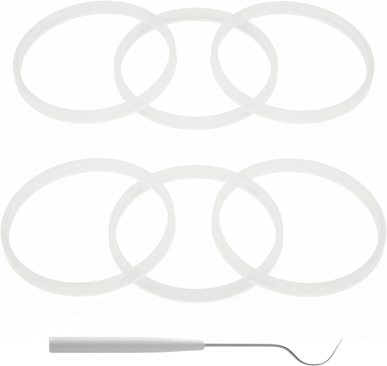 6-Pack Sealing Gaskets 3.2 inch/8.3 cm Rubber Gaskets O-Ring White Replacement Parts for Ninja Professional Blenders BL660 BL770 BL780…