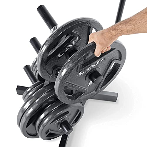 WF Athletic Supply Cast Iron 2-Inch Olympic Grip Plate for Strength Training, Muscle Toning, Weight Loss & Crossfit - Charcoal, 5LB, Set of 2