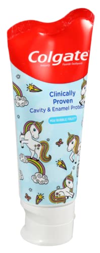 Colgate Unicorn Anticavity Kids Toothpaste with Fluoride for Ages 2+, ADA-Accepted, Mild Bubble Fruit Flavor - 3.5 Ounces (4 Pack)