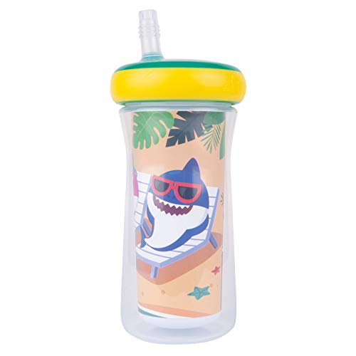 The First Years Pinkfong Baby Shark Insulated Straw Cup - Spill Proof Toddler Straw Cups - Toddler Sippy Cups - 9 Oz - 2 Count
