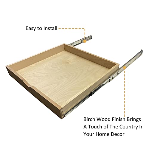 Couver CabinetRTA Soft-Close DIY Slide Out Cabinet Shelf Pull-Out Wood Drawer Storage (W)27 x (D)21