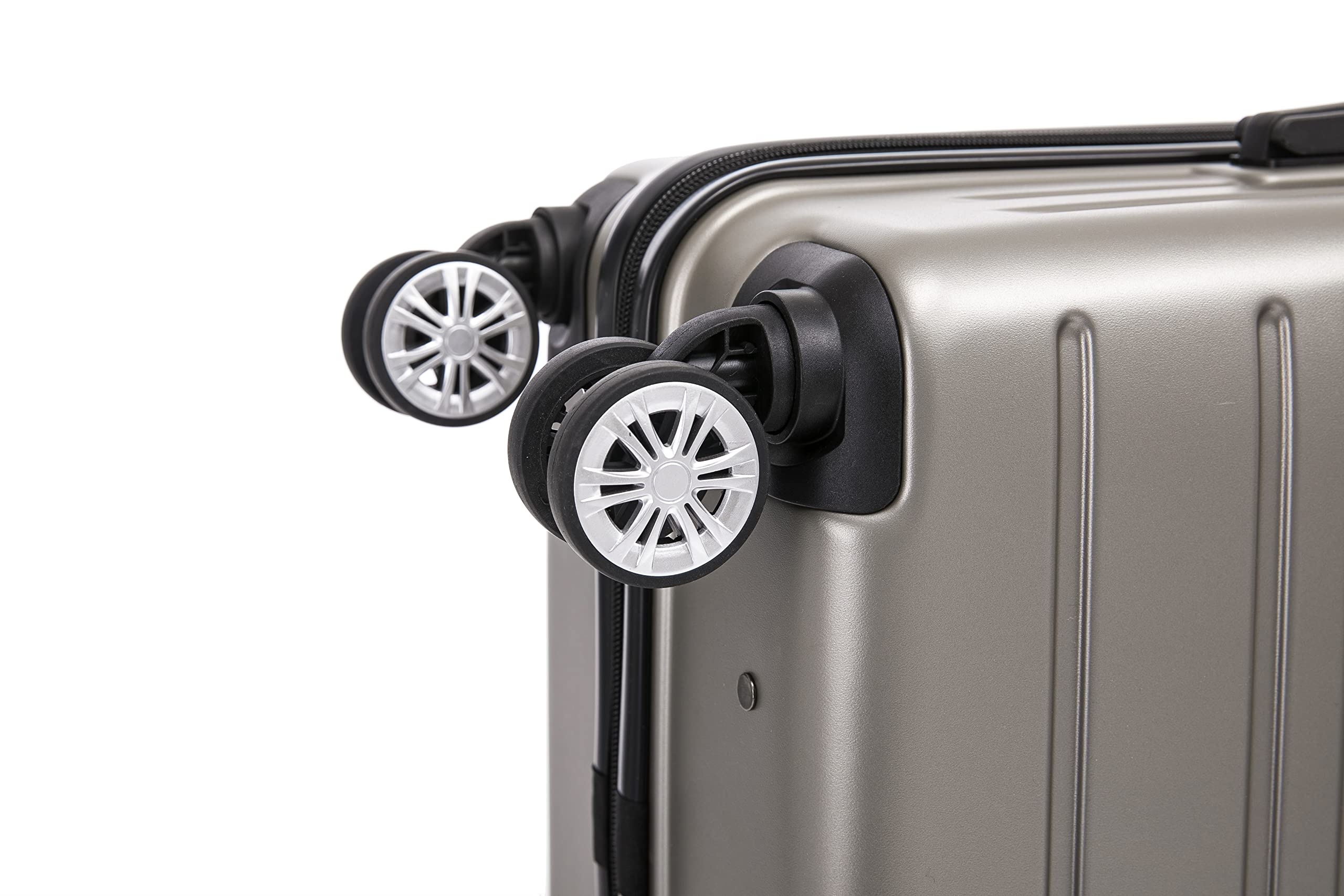 Rockland Irvine Hardside Spinner Wheel Luggage, Silver, 19", 23", 27"