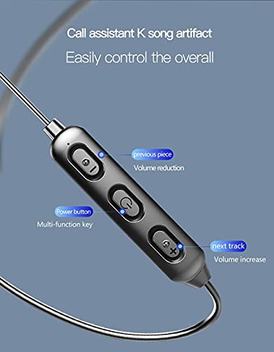 Wireless Stereo Earbuds – Neck Hanging Type Sports,HiFi Bass Stereo Running Headphones,Bluetooth 5.0,Call Function, Voice Control, Power Display,12 Hours Play Time, Built-in Microphone (Black) (RED)