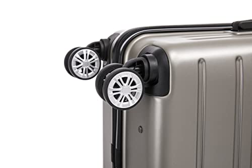 Rockland Irvine Hardside Spinner Wheel Luggage, Silver, 19", 23", 27"