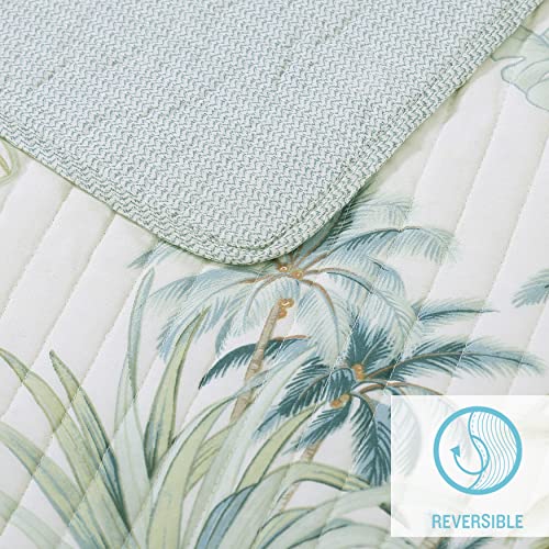 Tommy Bahama - Serenity Palm Collection - Quilt - 100% Cotton, Soft & Breathable for All Seasons, Pre-Washed for Added Comfort, Twin, Blue