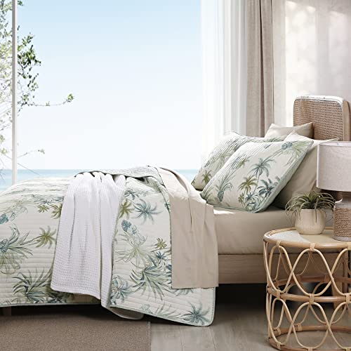 Tommy Bahama - Serenity Palm Collection - Quilt - 100% Cotton, Soft & Breathable for All Seasons, Pre-Washed for Added Comfort, Twin, Blue