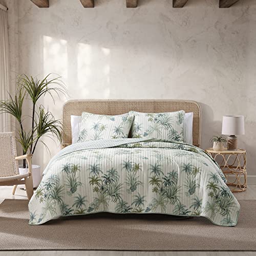 Tommy Bahama - Serenity Palm Collection - Quilt - 100% Cotton, Soft & Breathable for All Seasons, Pre-Washed for Added Comfort, Twin, Blue
