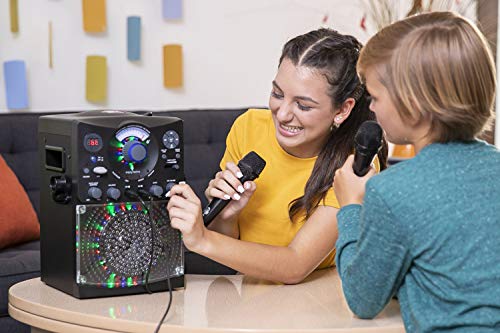 Singing Machine SML385UBK Bluetooth Karaoke System with LED Disco Lights, CD+G, USB, and Microphone, Karaoke Machine for Kids and Adults, Black [Amazon Exclusive]