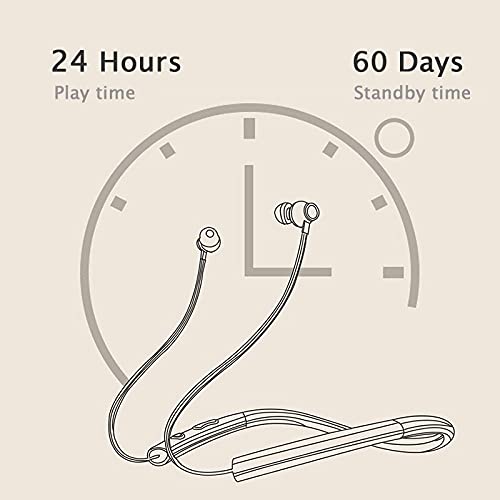 ESSONIO Bluetooth Headphones Wireless Earbuds Neckband with mic Noise Cancelling Wireless Headset 400 Hours Standby timefor Sports (in Ear Black)