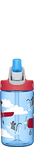 CamelBak eddy Kids Water Bottle - CamelBak Kids Big Bite Valve - Spill Proof - Water Bottle For Kids - BPA-Free Water Bottle - 12oz, Airplane Bandits