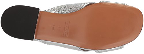 Marc Jacobs Women's AURORA FLAT SANDAL Slide, silver, 36 M EU (6 US)