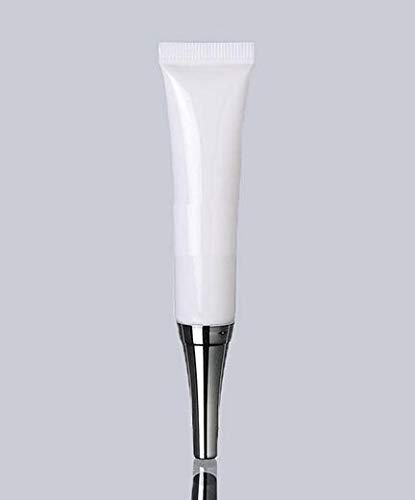 6PCS 15ML/0.5oz Empty White Plastic Soft Squeeze Tubes Cosmetic Eye Cream Tube Bottle with Silver Cap Makeup Sample Travel Packing Container Jars Dispenser for Eyecream Lip Balm Gloss DIY Beauty Tool