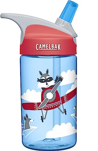 CamelBak eddy Kids Water Bottle - CamelBak Kids Big Bite Valve - Spill Proof - Water Bottle For Kids - BPA-Free Water Bottle - 12oz, Airplane Bandits