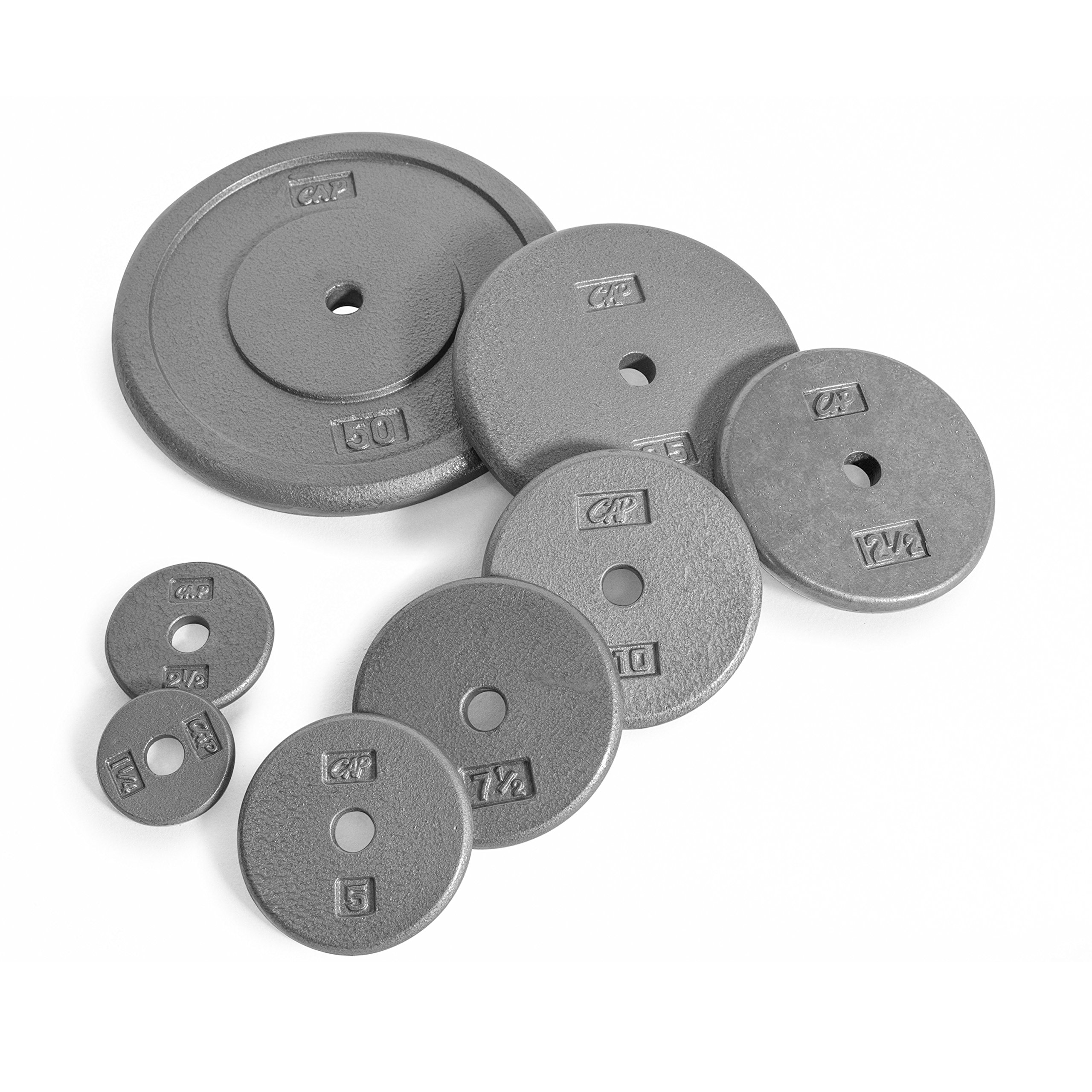CAP Barbell Cast Iron Standard 1-Inch Weight Plates, Gray, Single, 5 Pound
