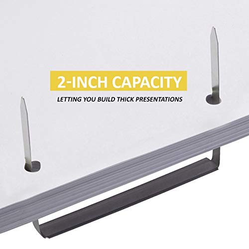 OLYMPX 100 Pcs of 2โ Capacity Premium Metal Prong Paper Fastener Bases, 2.75 Inch Base for Paper File Clip Folder Accessories, Box of 100