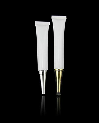 6PCS 15ML/0.5oz Empty White Plastic Soft Squeeze Tubes Cosmetic Eye Cream Tube Bottle with Silver Cap Makeup Sample Travel Packing Container Jars Dispenser for Eyecream Lip Balm Gloss DIY Beauty Tool