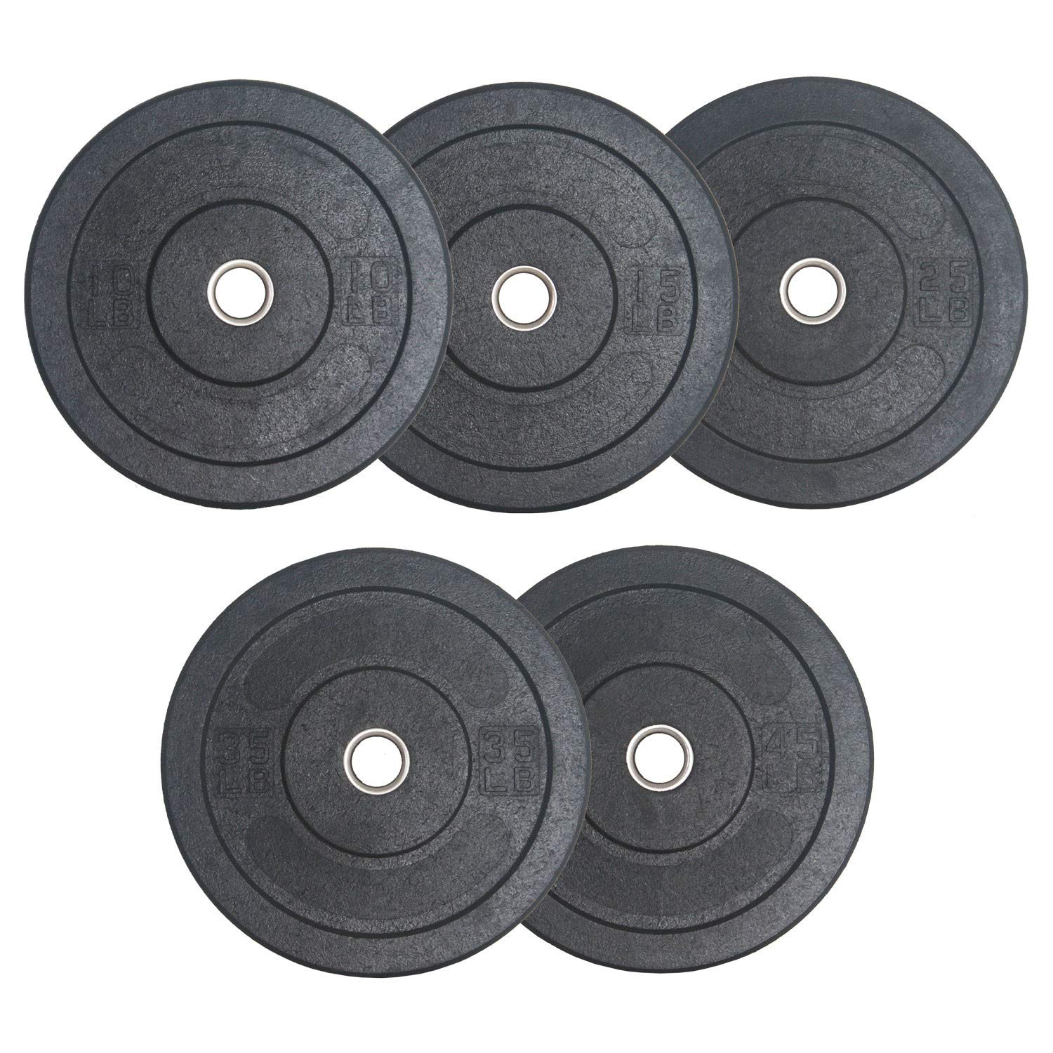 Fitness First Competition Crumb Bumper Plates 10-45 lbs., Black
