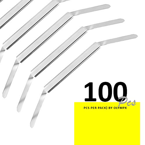OLYMPX 100 Pcs of 2โ Capacity Premium Metal Prong Paper Fastener Bases, 2.75 Inch Base for Paper File Clip Folder Accessories, Box of 100