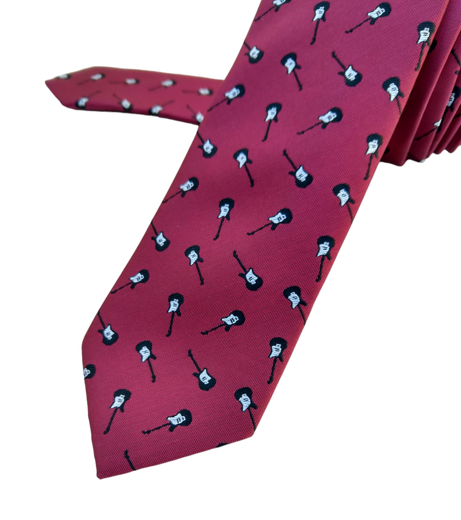 Guitar Tie - Men's Guitarist Gift - Bassist & Electric Guitar Necktie