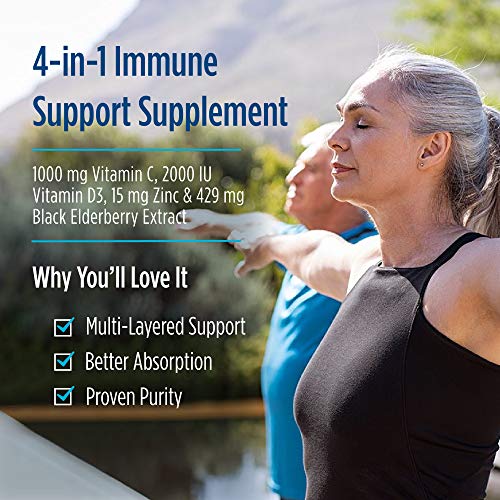 Nordic Naturals Nordic Immune Daily Defense - 90 Soft Gels - Vitamin C, Vitamin D3, Zinc & Elderberry Extract - Immune Support, Antioxidant - Non-GMO - 30 Servings