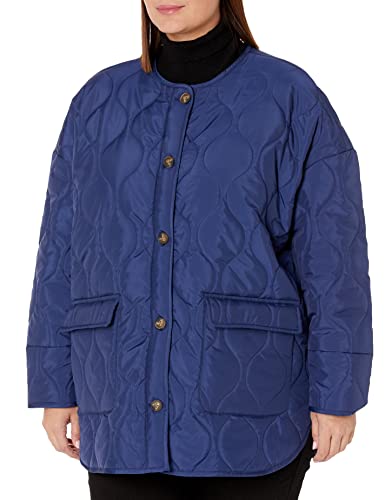 The Drop Women's James Quilted Loose Jacket, Navy, M