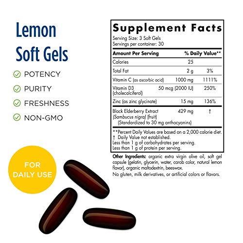 Nordic Naturals Nordic Immune Daily Defense - 90 Soft Gels - Vitamin C, Vitamin D3, Zinc & Elderberry Extract - Immune Support, Antioxidant - Non-GMO - 30 Servings