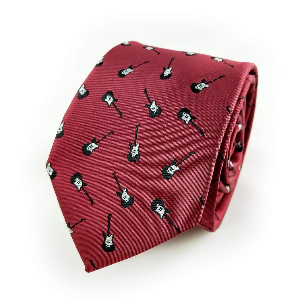 Guitar Tie - Men's Guitarist Gift - Bassist & Electric Guitar Necktie