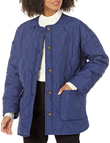 The Drop Women's James Quilted Loose Jacket, Navy, M