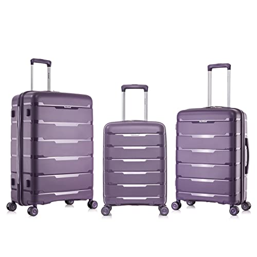 Rockland Pasadena Hardside Spinner Wheel Luggage, Purple, 19", 23", 27"