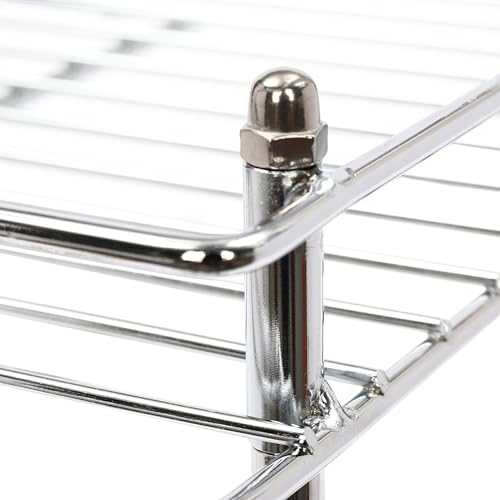 GDAE10 Heavy Duty Cabinet Pull Out Shelves, 2-Tier Pull Out Cabinet Organizer, Silver Slide Out Cabinet Organizer Storage for Home Kitchen