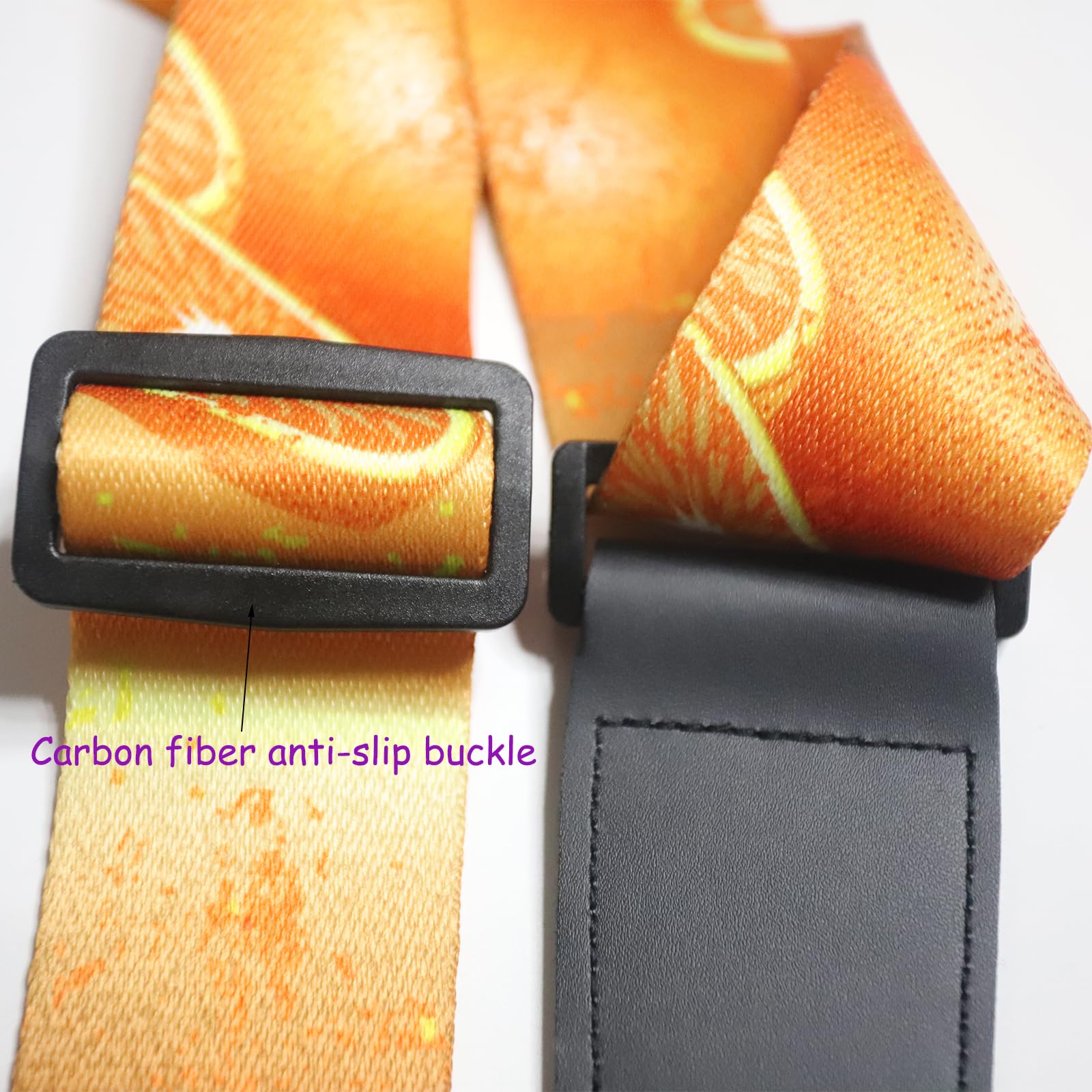 RAUYIVANY Guitar Strap - Polyester Material And Long Leather With 1 Strap Locks 2 Button 3 Guitar Picks, Length 41-61 In,for Bass Electric Acoustic Guitar - Guitarist Gifts