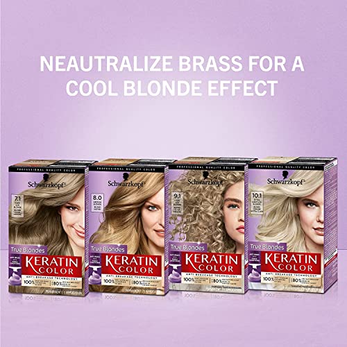 Schwarzkopf Keratin Color Permanent Hair Color Cream, 8.0 Medium Blonde