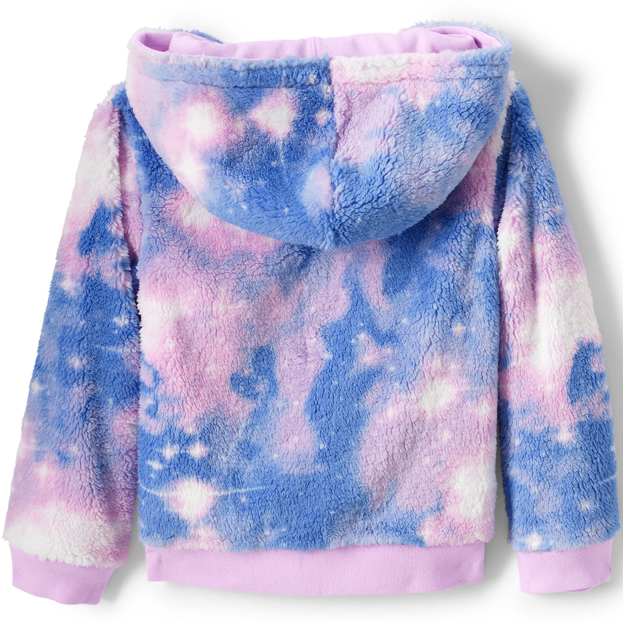 Lands' End Pattern Sherpa Lined Hoodie Lilac Thistle Galaxy Tie Dye Kids XX-Large 525169