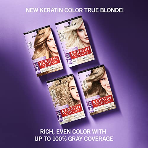Schwarzkopf Keratin Color Permanent Hair Color Cream, 8.0 Medium Blonde
