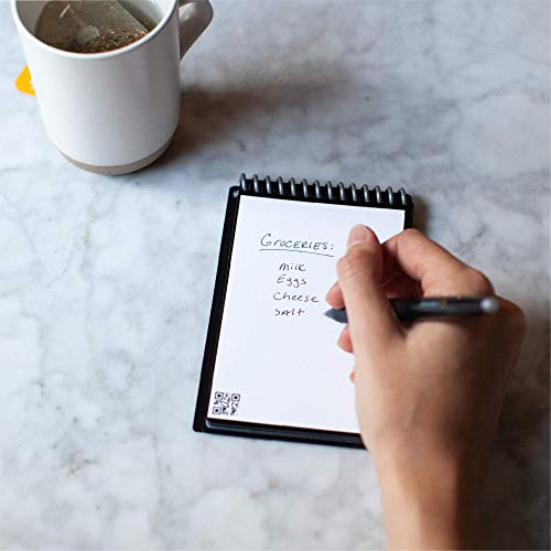 Rocketbook Smart Reusable Notebook - Dot-Grid Eco-Friendly Notebook with 1 Pilot Frixion Pen & 1 Microfiber Cloth Included - Deep Space Gray Cover, Mini Size (3.5" x 5.5")