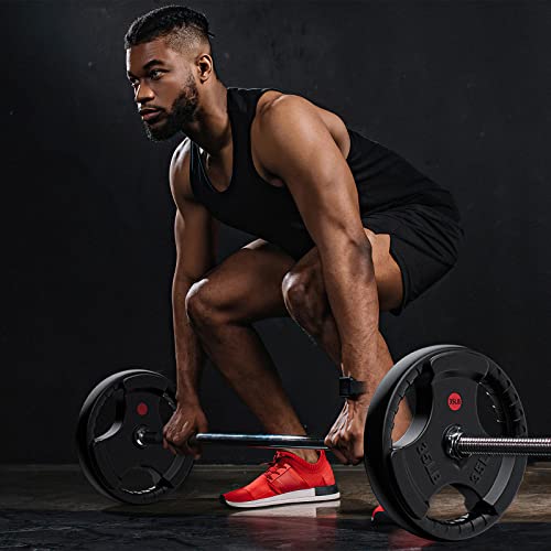 GIKPAL Weight Plates 2-inch Olympic Rubber Weight Plate Sets for Weightlifting, Strength Training & Crossfit in Home Gym - Multiple Weights Available (25lbs 45 lbs)