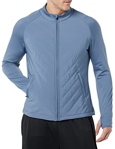 Amazon Essentials Men's Slim Fit Performance Stretch Quilted Active Jacket, Deep Blue, Large