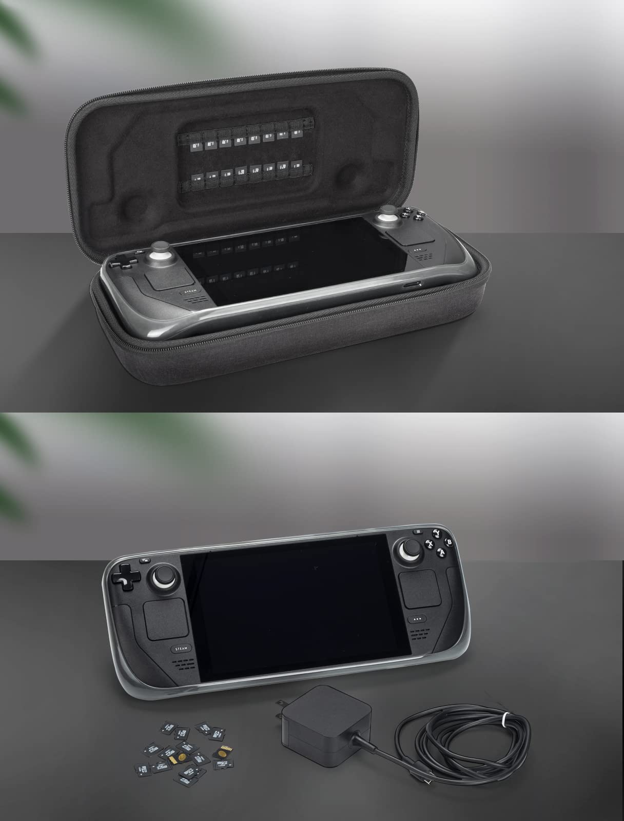 Yewltvep Carrying Case for Steam Deck,Protective Hard Shell Carry Case Built-in AC Adapter Charger Storage and Micro SD Holder,Portable Travel Carrying Case for Steam Deck Console and Accessories