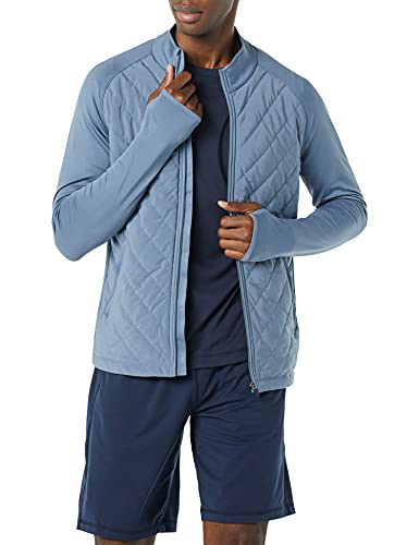 Amazon Essentials Men's Slim Fit Performance Stretch Quilted Active Jacket, Deep Blue, Large