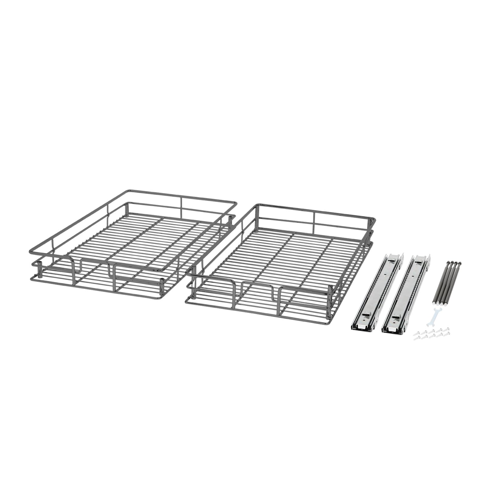 Multi-Purpose Cabinet Organizer,Sink Organizer and Storage,2-Tier Cabinet Pull Out Shelves,Pull Out Cabinet Organizer,Kitchen Helper,for Bathroom,Laundry Room,Kitchen,Pantry(Gray,21.5*13.5*15in)