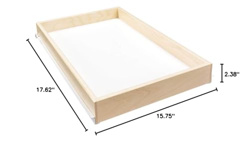 Sliding Pull-Out Shelf For Cabinets (Kitchen Cupboards, Pantry Drawers, Bathroom Storage) 2 3/8" Tall - 3/4 Slides & Base Mounting - Custom Clear Opening Width & Depth: (22", 17.75" (3/4))