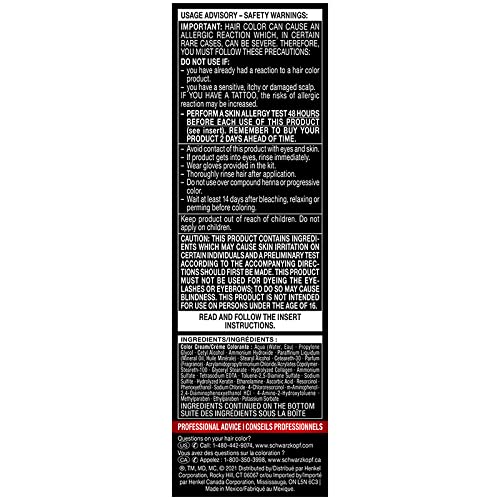 Schwarzkopf Keratin Color Permanent Hair Color Cream, 9.1 Light Ash Blonde, 1 Kit