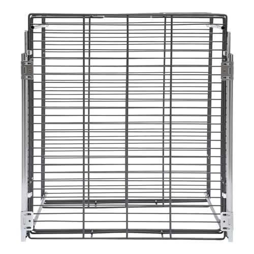 Pull Out Cabinet Organizer, Heavy Duty Metal Cabinet Drawers,Drawer Storage for Kitchen, Bathroom, Home,2 Tier Cabinet Pull Out Shelves (Grey)