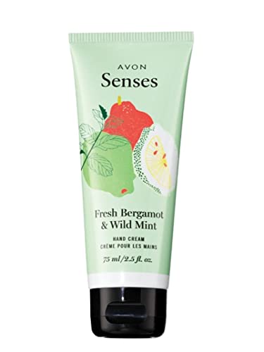 AVON Senses Hand Cream 2.5 fl.oz. Leaves dry skin feeling smooth and fresh scented(Fresh Bergamot & Wild Mint)