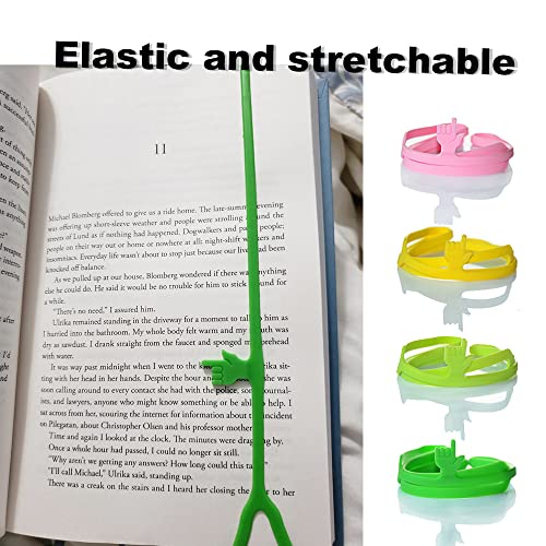 10 Pieces Finger Elastic Bookmark, Silicone Finger Point Bookmarks, Lovely Book Marker Strap with Various Colors for Office Supplies, School Supplies, Books Lovers