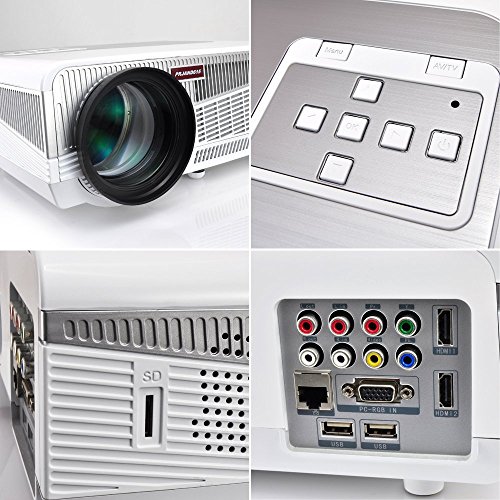 Full HD 1080p Hi-Res Mini Portable Smart Video Cinema Home Theater Projector - Built-In Dual Core Android Computer, WiFi Wireless Multimedia, LCD+LED, HDMI & USB Inputs for Blu Ray PC Laptop & TV