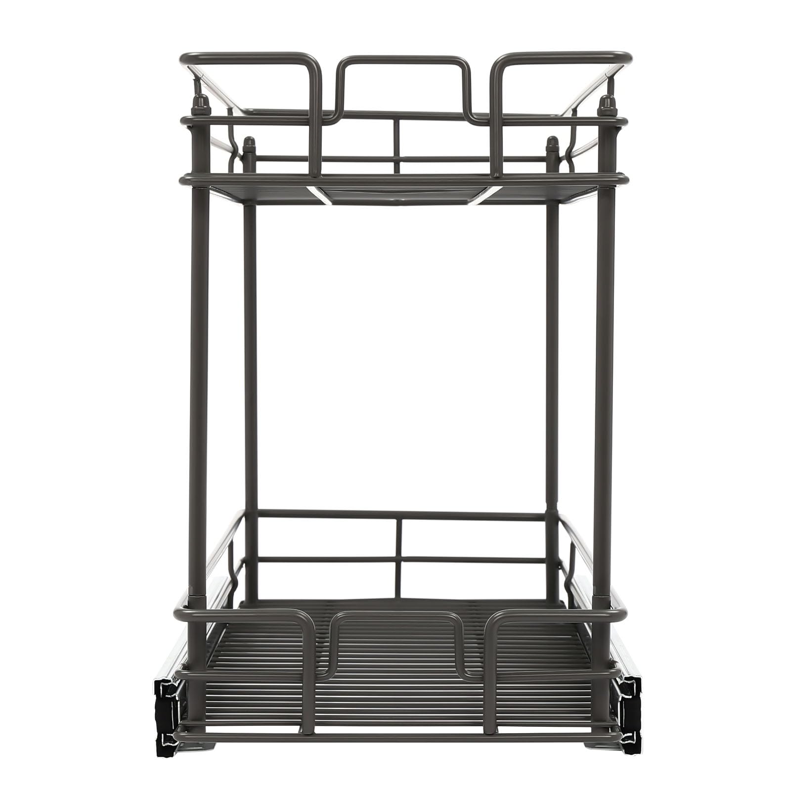Sink Organizer and Storage,Multi-Purpose Cabinet Organizer,2-Tier Cabinet Pull Out Shelves,Pull Out Cabinet Organizer,Kitchen Helper,for Bathroom,Laundry Room,Kitchen,Pantry(Gray,21.5*10.5*15in)